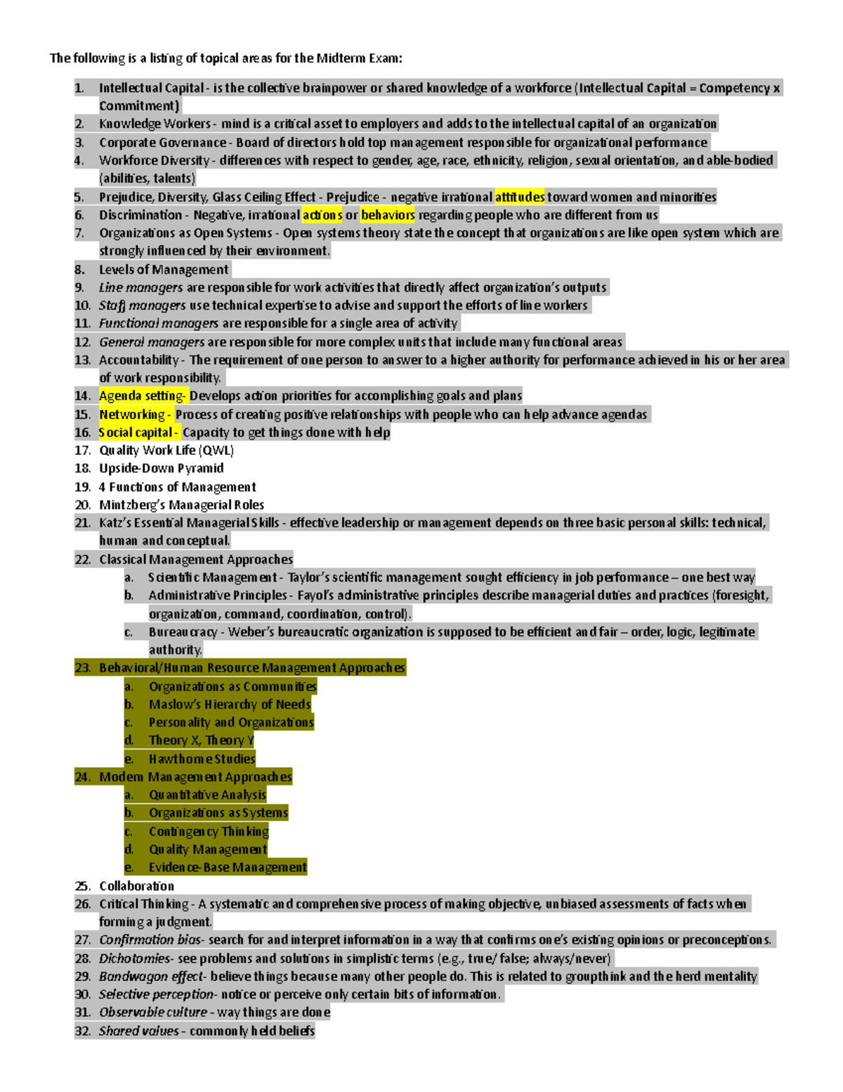 MGT 420 Midterm Exam Comprehensive Study Guide on Key Management ...