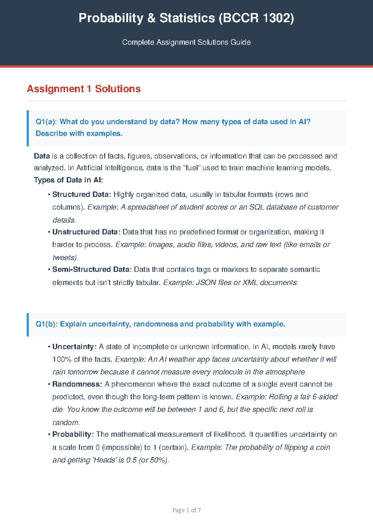 BCCR 1302 Complete Assignment Solutions Guide - Studocu