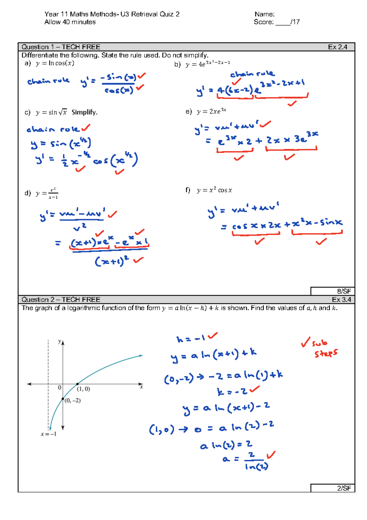 Unit 3 Retrieval Quiz 2 (2) solns - Year 11 Maths Methods- U 3 ...