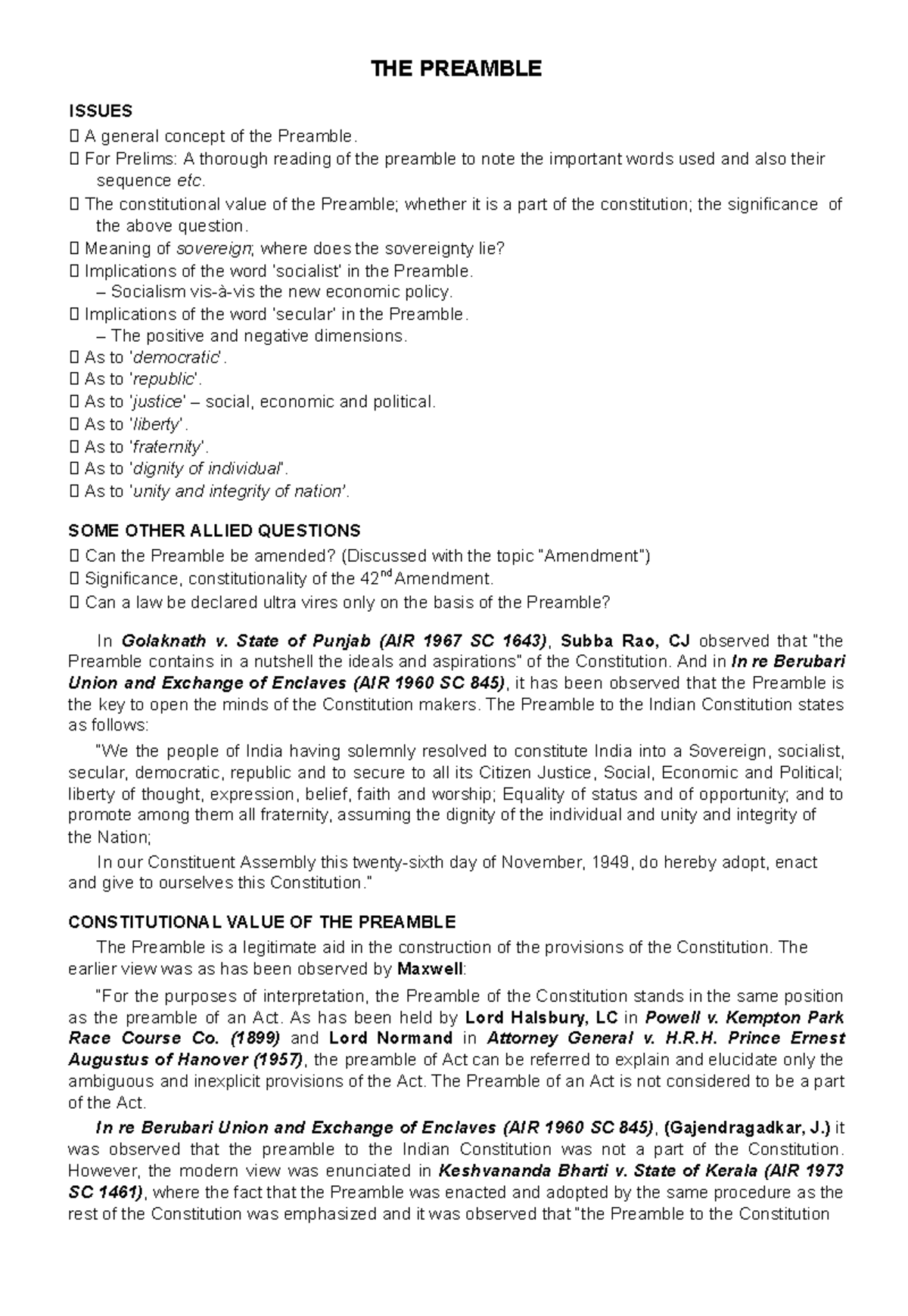 Constitutional Insights: Understanding the Preamble and Its ...