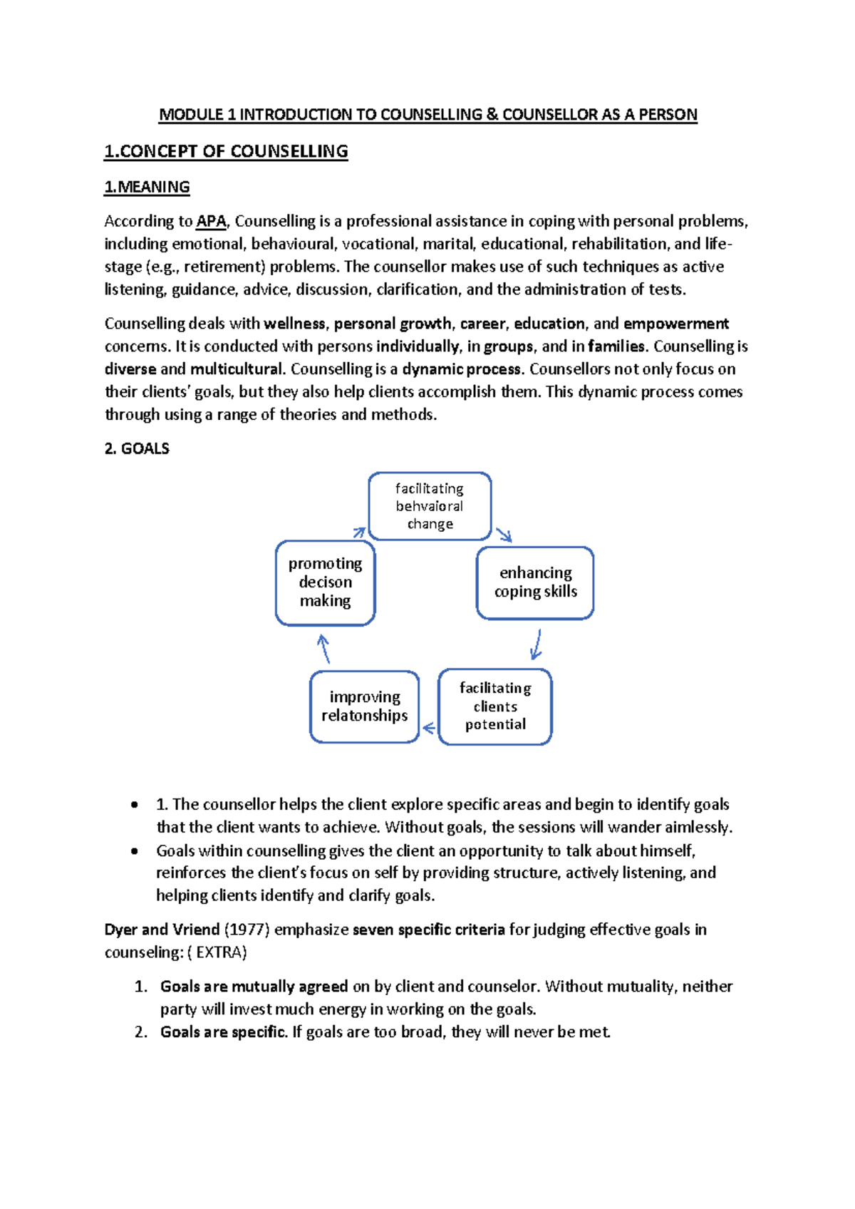 Module 1: Introduction to Counselling - SEM 3 Overview and Key Concepts ...
