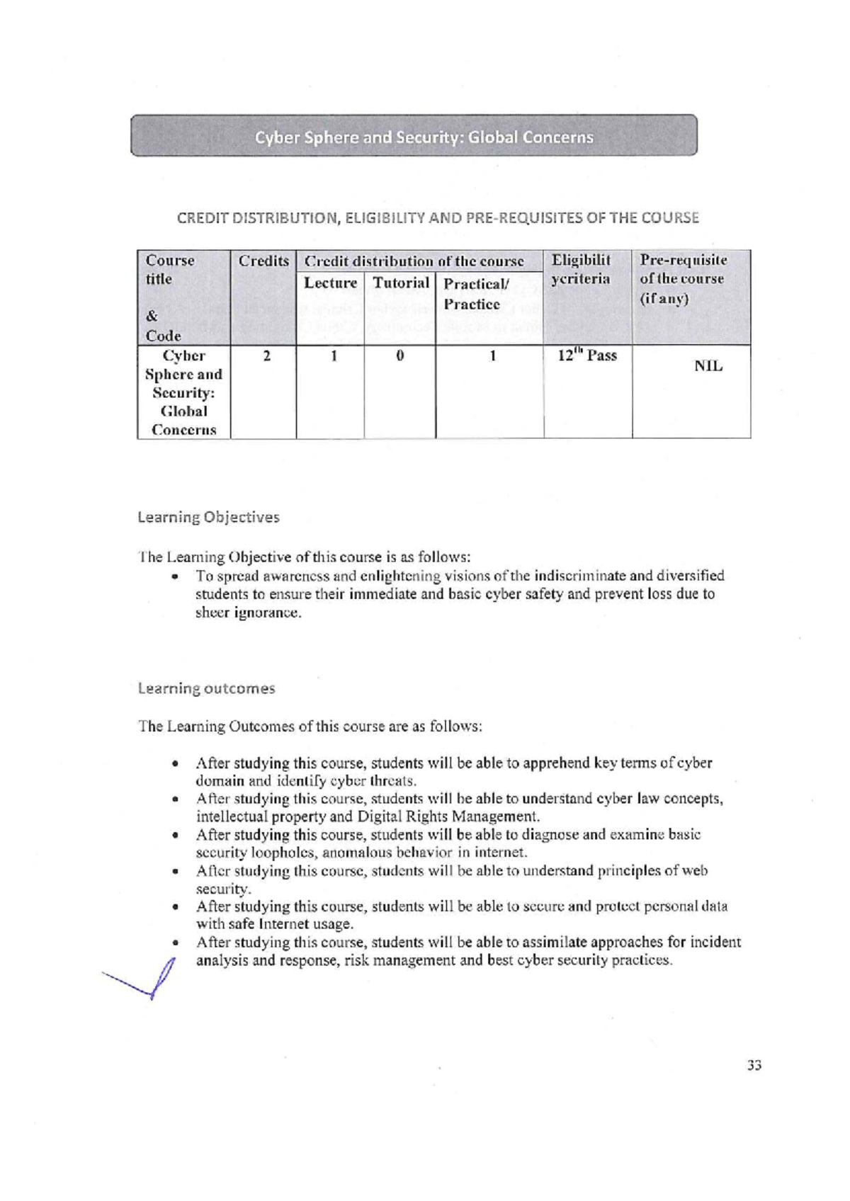 Cyber Sphere and Security: Global Concerns (CS 101) Lecture Notes - Studocu