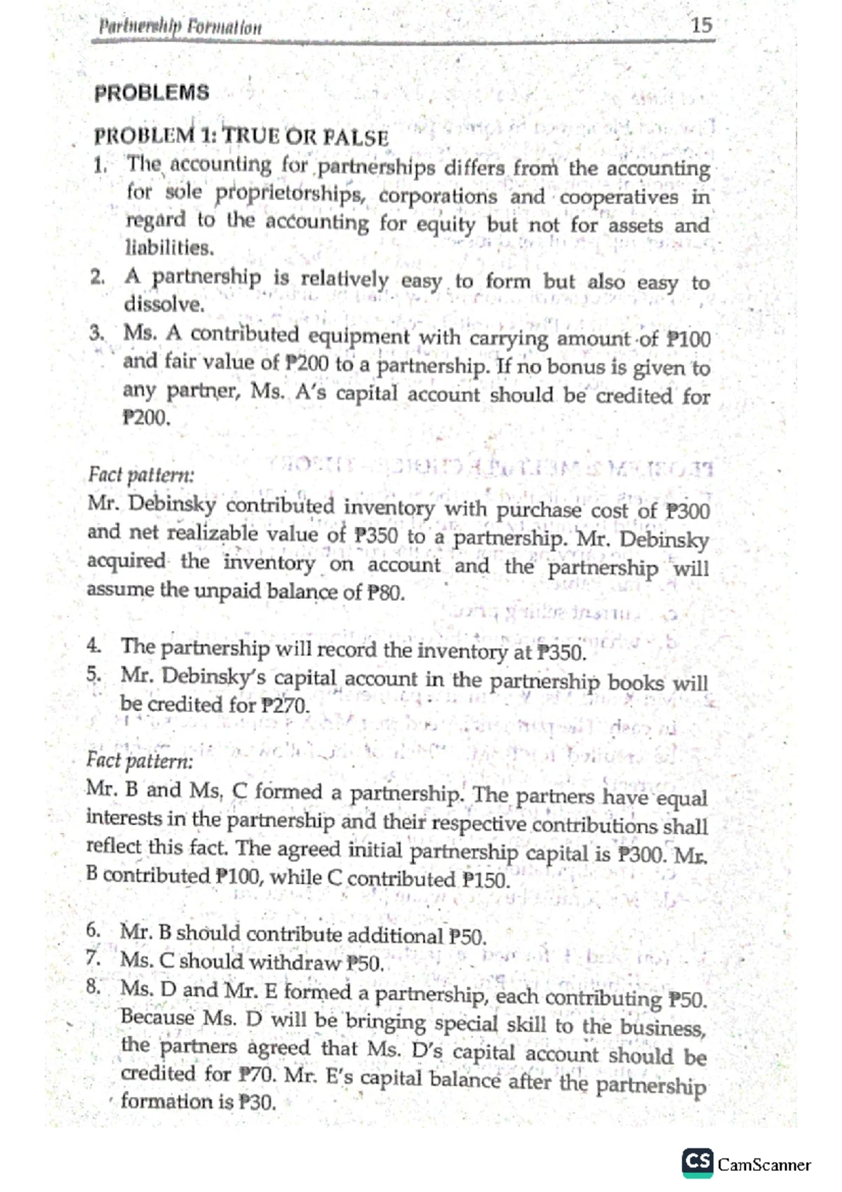 AST CS Chapter 1: Partnership Formation and Accounting Principles - Studocu