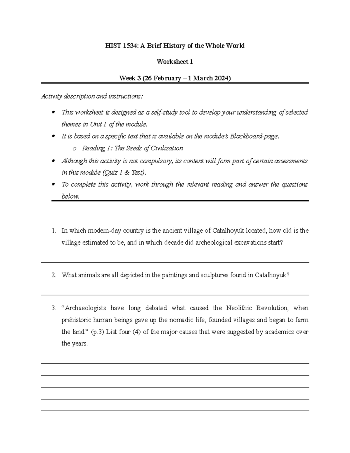 HIST 1534 Worksheet: Unit 1 Themes & Concepts from Week 3 Activities ...