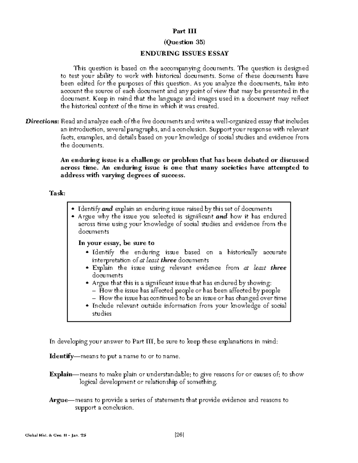 Global History & Geography II: Enduring Issues Essay Analysis - Studocu
