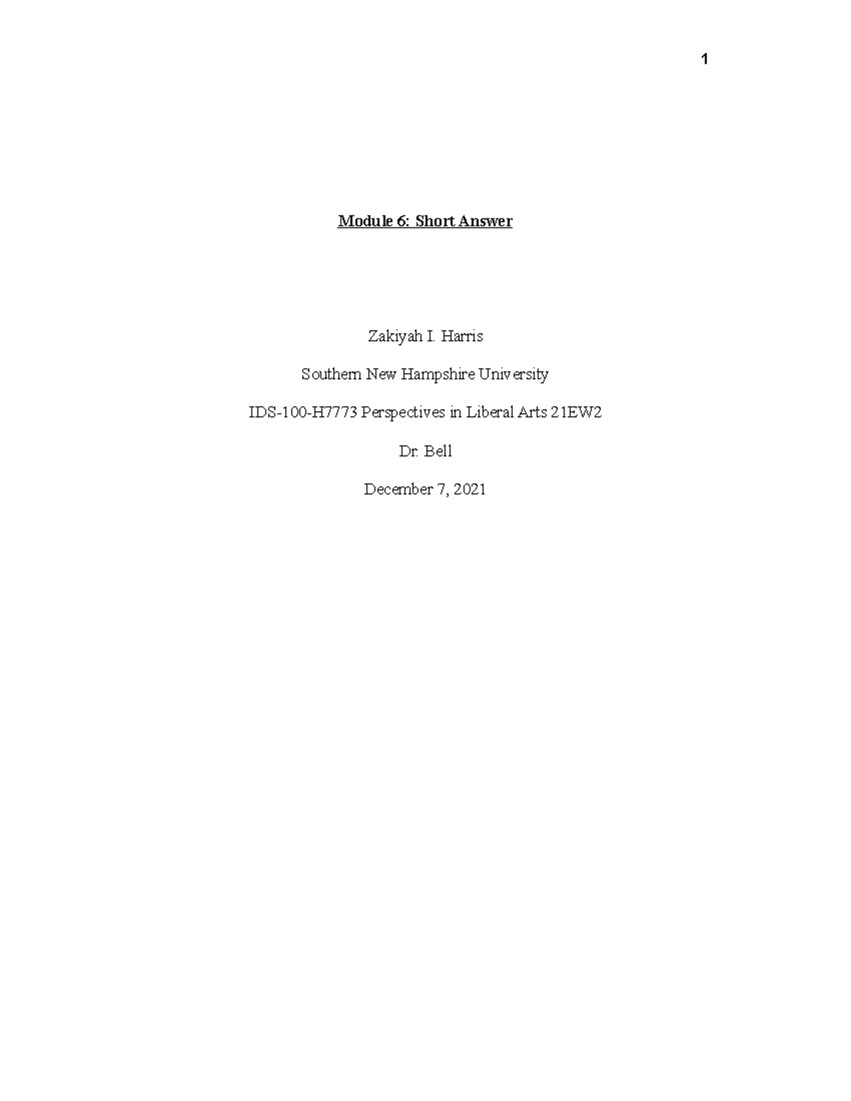 Module 6 Short Answer Studocu - 1 Module 6: Short Answer Zakiyah I ...