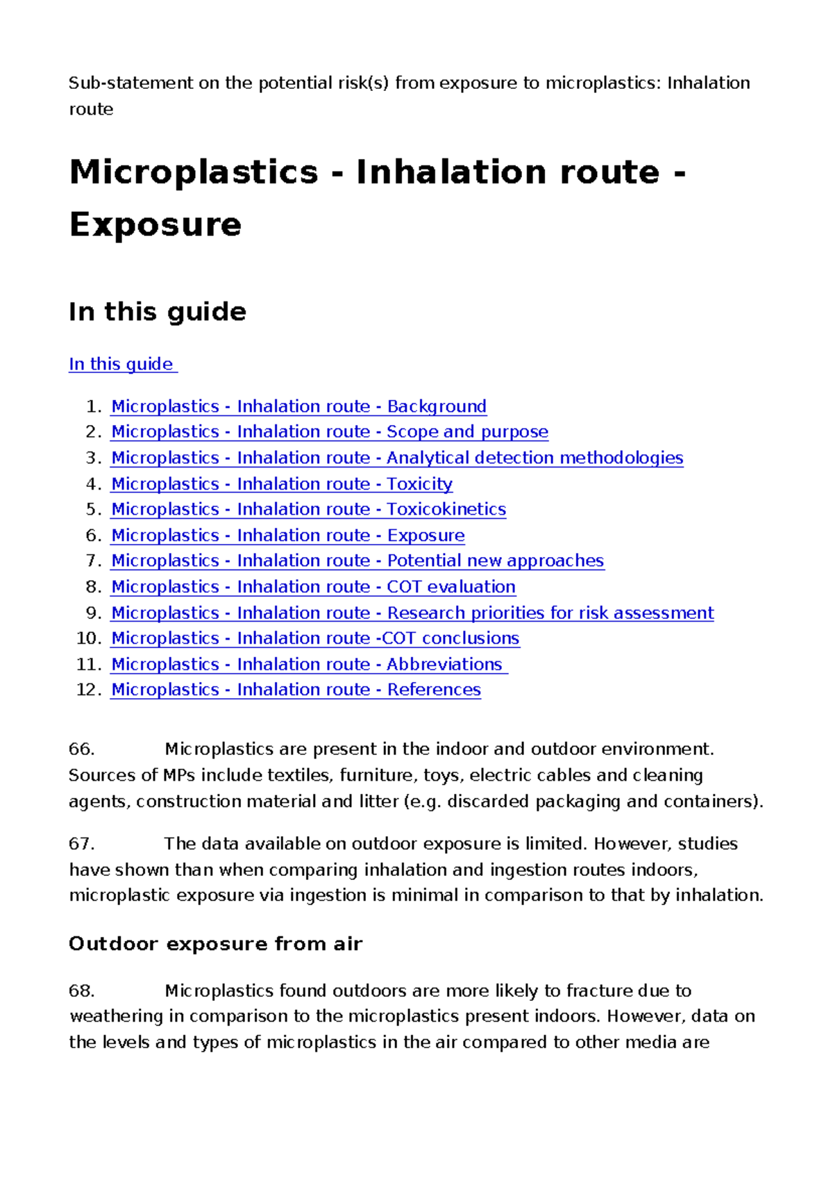 Microplastics Inhalation Route: Risks and Exposure Analysis - Studocu