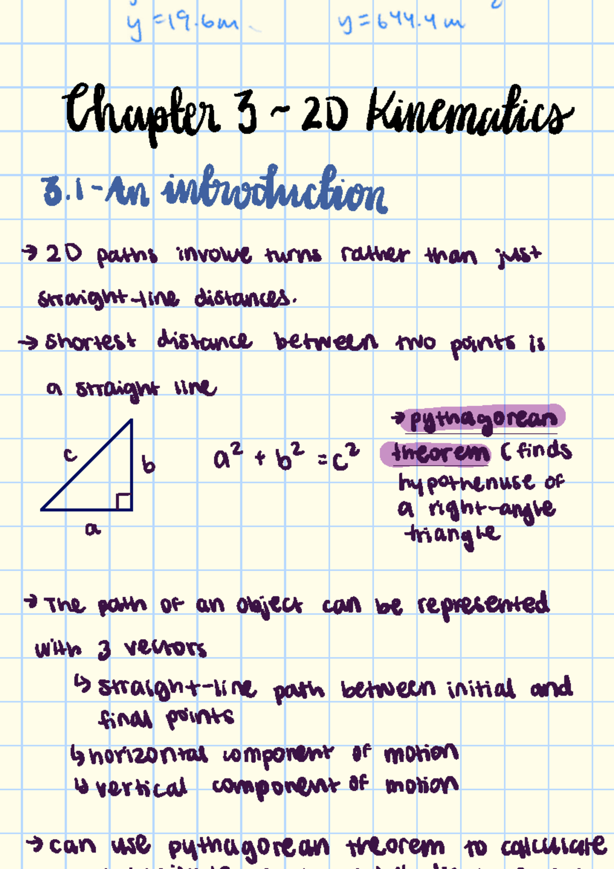 PHY131 - Chapter 3: Introduction to Kinematics and Motion Paths - Studocu