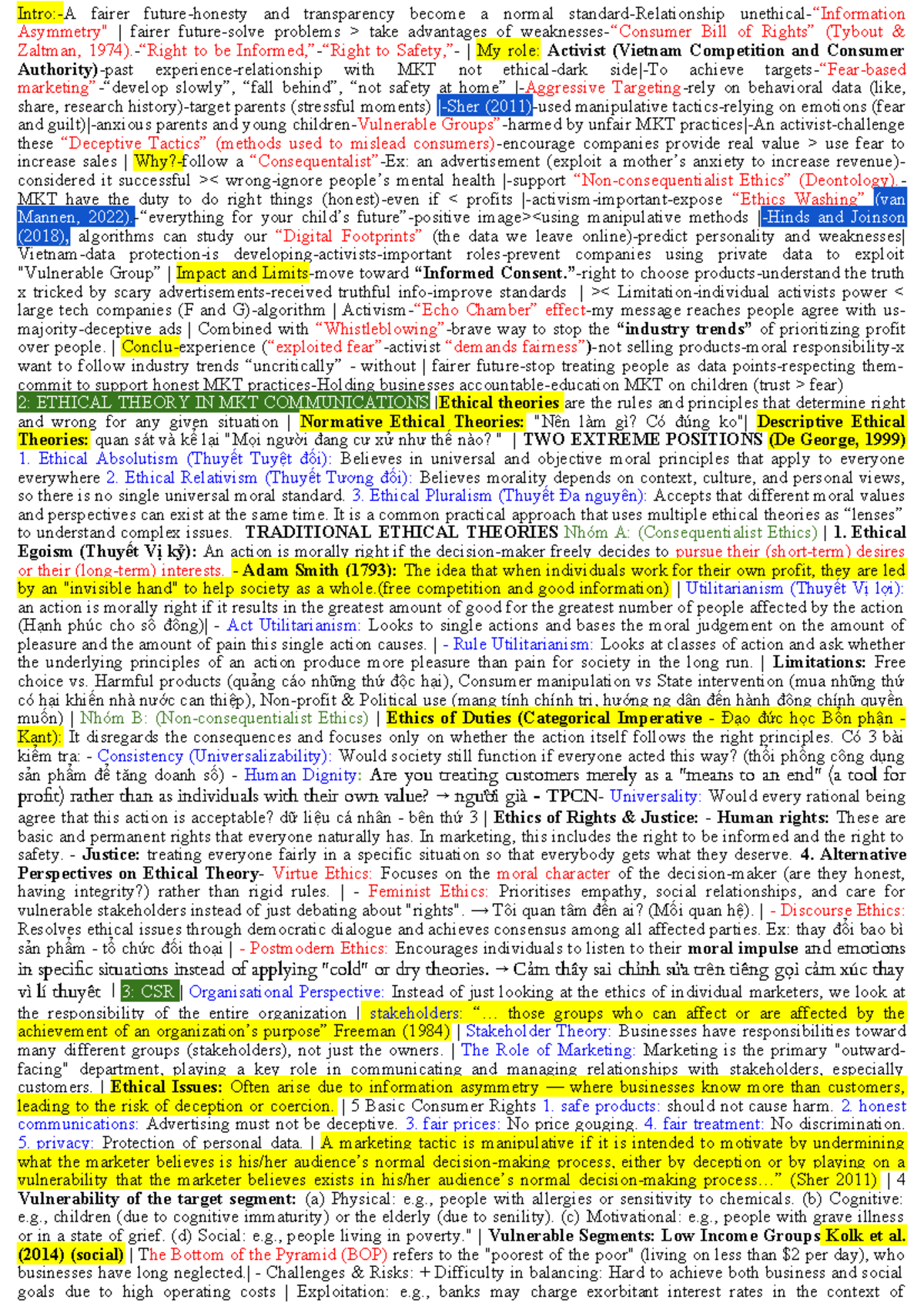 MNF 75++ Ethical Marketing Practices and Consumer Rights Analysis - Studocu