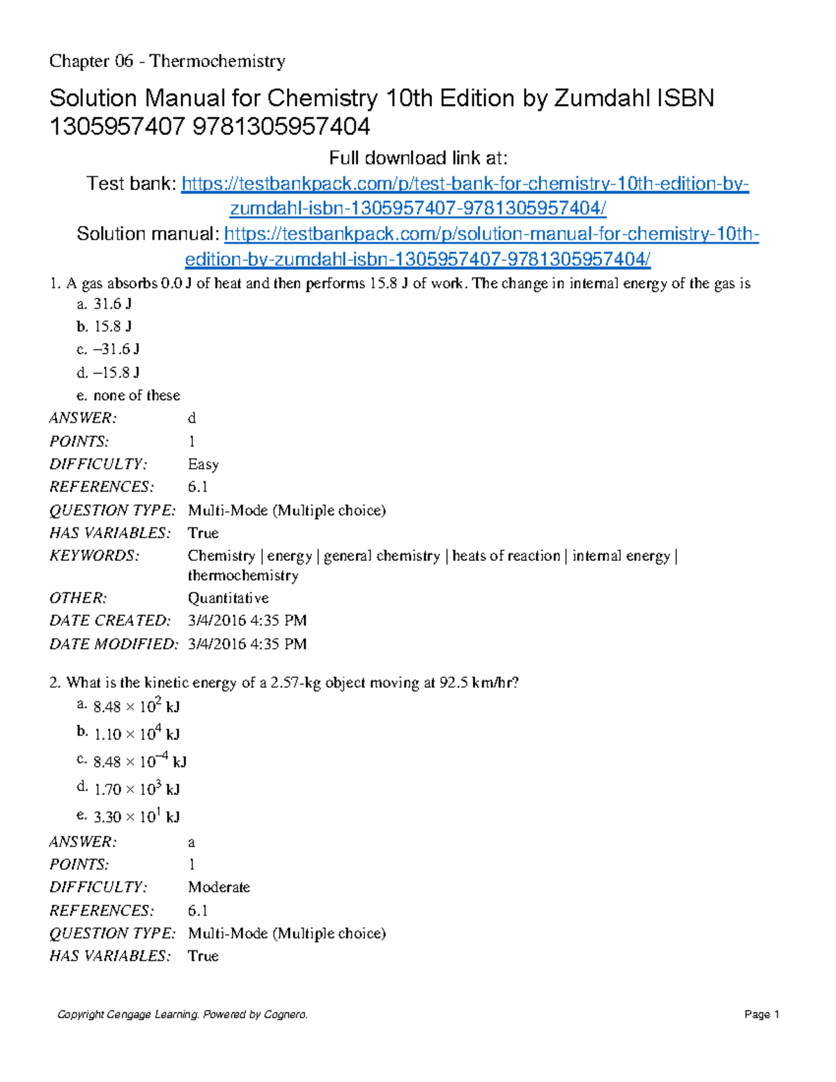 664113639 Chemistry 10th Edition Zumdahl Test Bank Solutions Guide ...