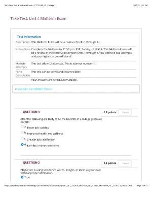 CTC 101 midterm - More of material for revision and study. Anyone can ...
