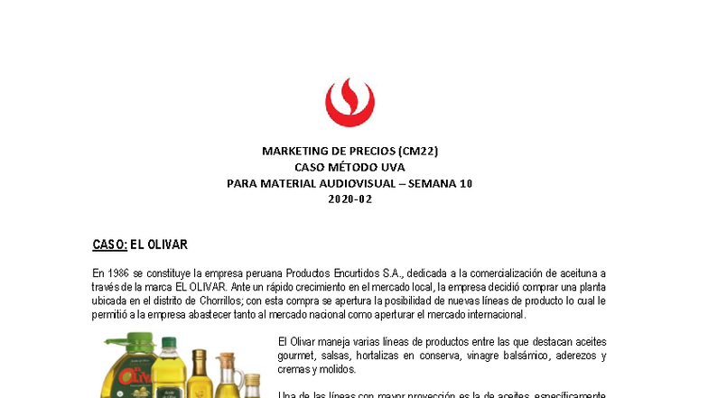 CM22 - Caso El Olivar: Análisis de Precios y Rentabilidad - Studocu