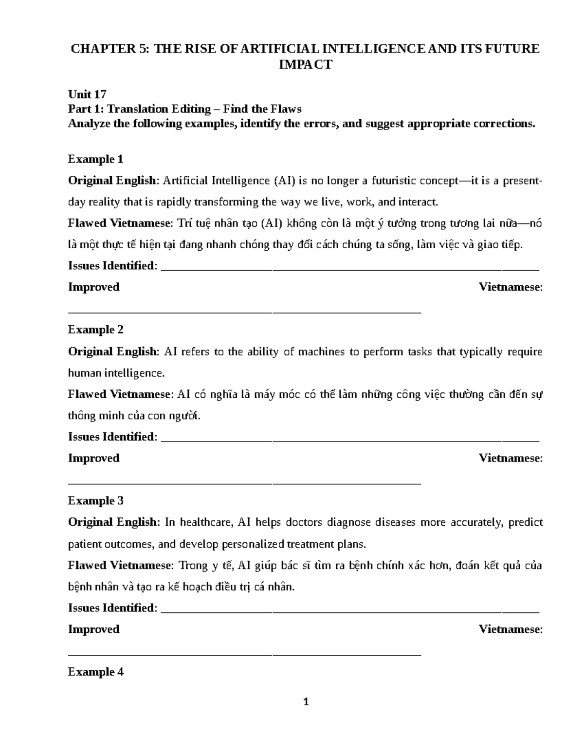 CHAPTER 5: AI RISE & FUTURE IMPACT - Translation Editing & Analysis ...