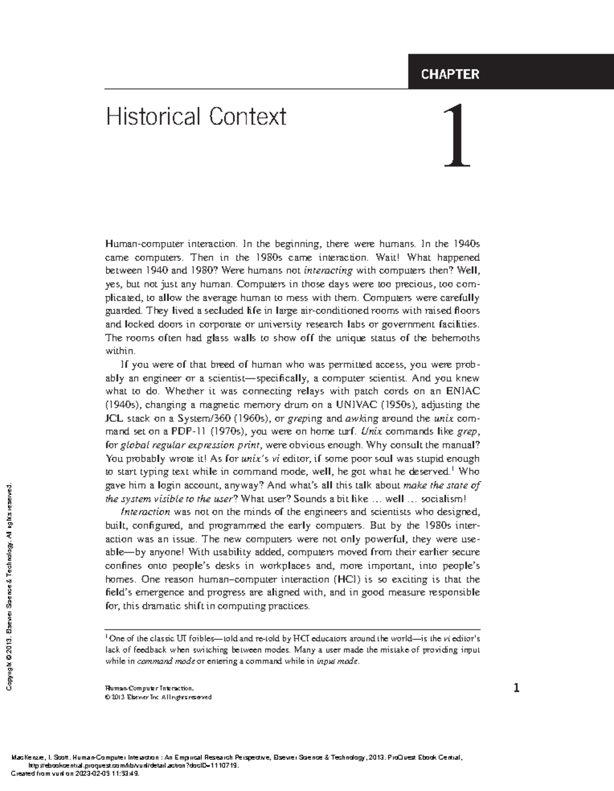 HCI 01 Historical Context: Evolution of Human-Computer Interaction ...