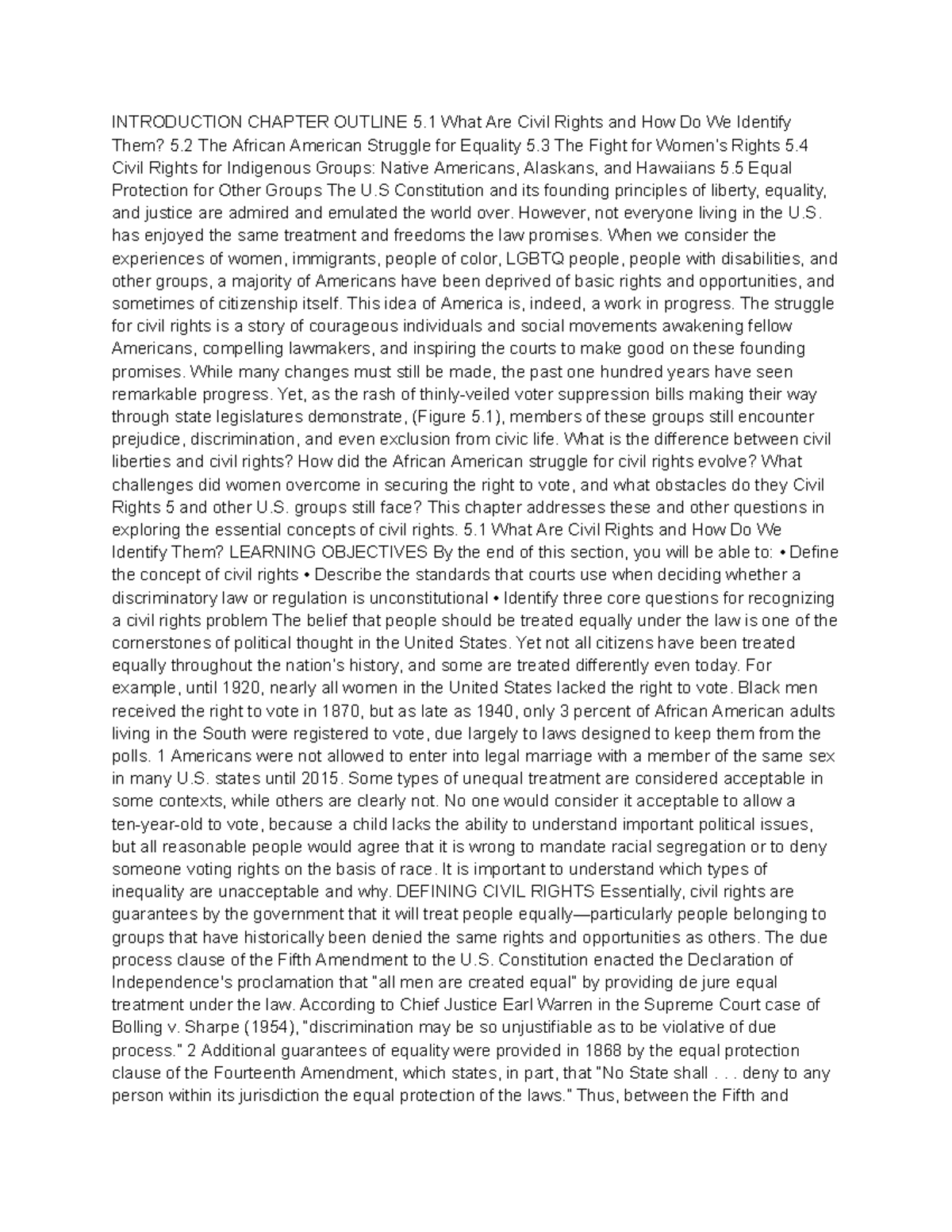 Civil Rights Overview: Struggles for Equality in U.S. History (Chapter ...