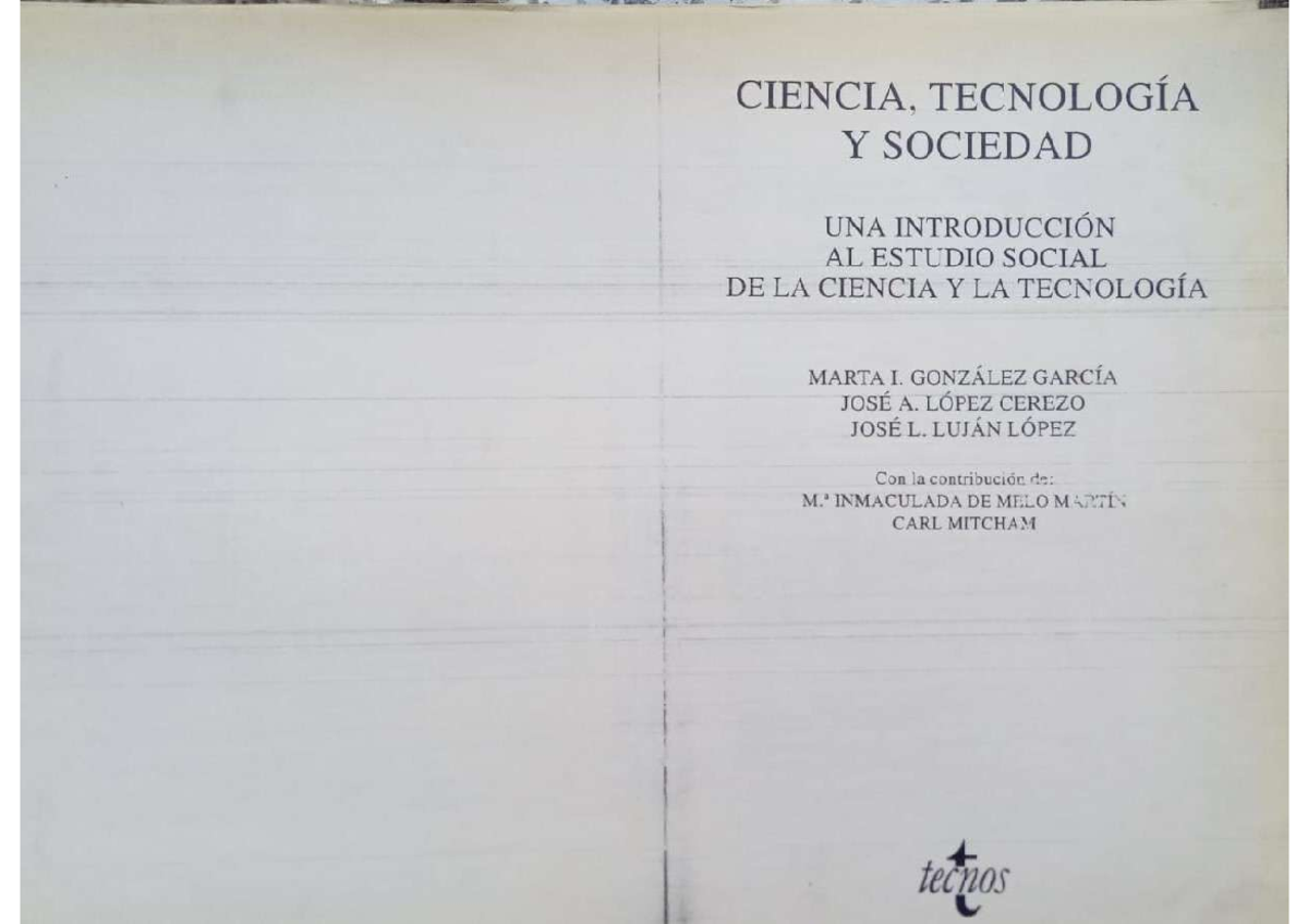 Estudio Social de la Ciencia y Tecnología: Capítulos 1 y 2 (CTS) - Studocu