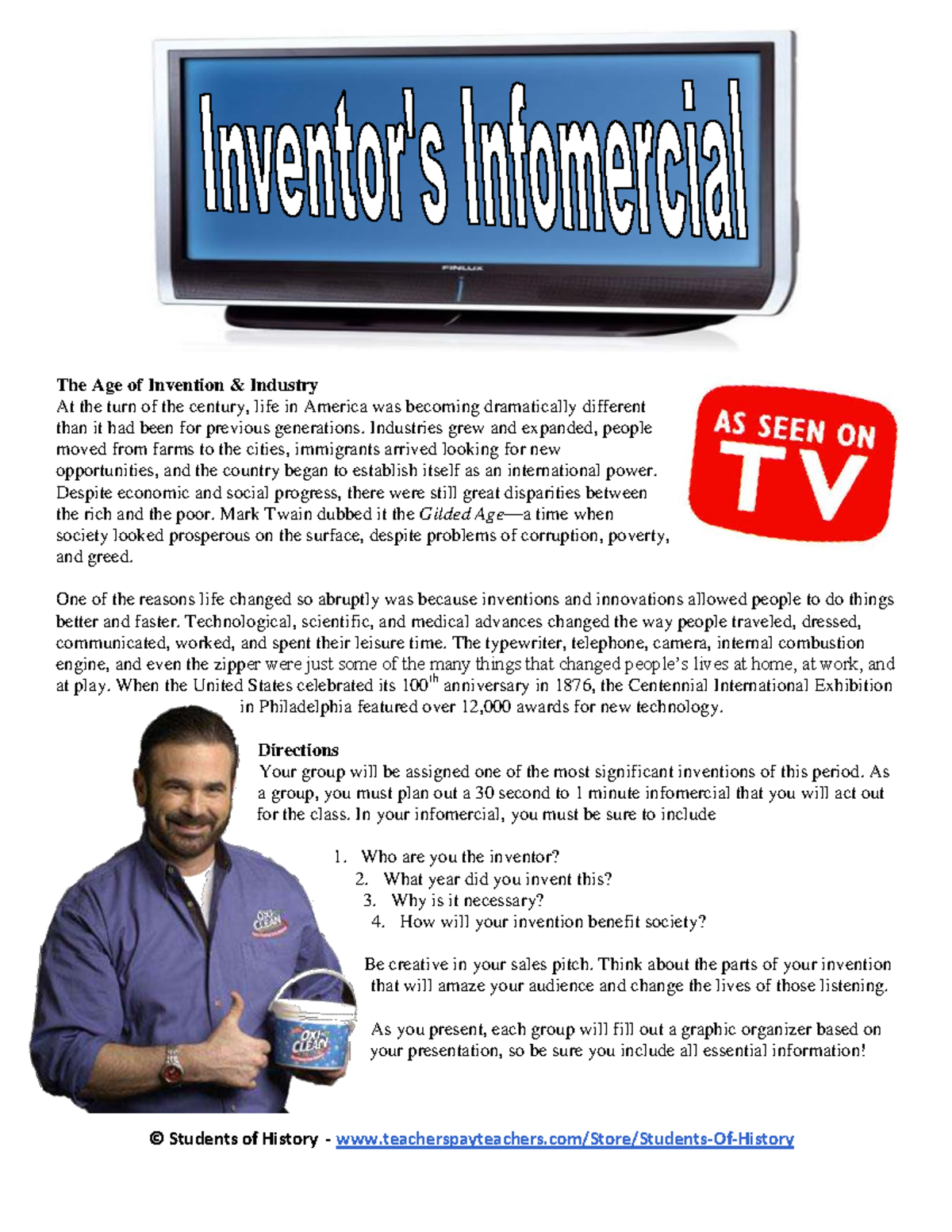 HIST 101: Inventions Infomercial Project - The Industrial Age - Studocu