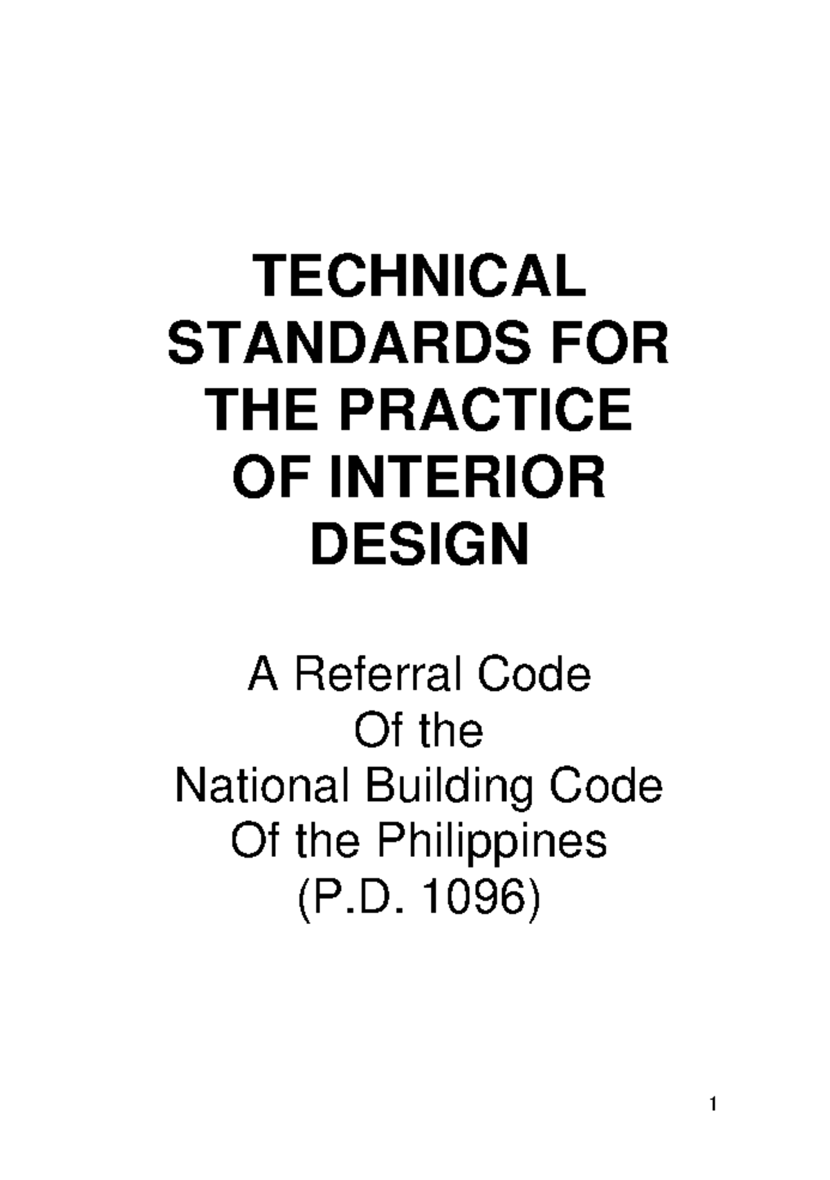 Technical Standards for Interior Design (FETTQD) - Philippines Code ...