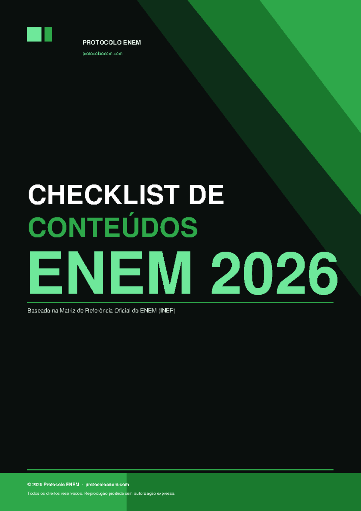 CHECKLIST DE CONTEÚDOS ENEM 2026 - Protocolo ENEM - Studocu
