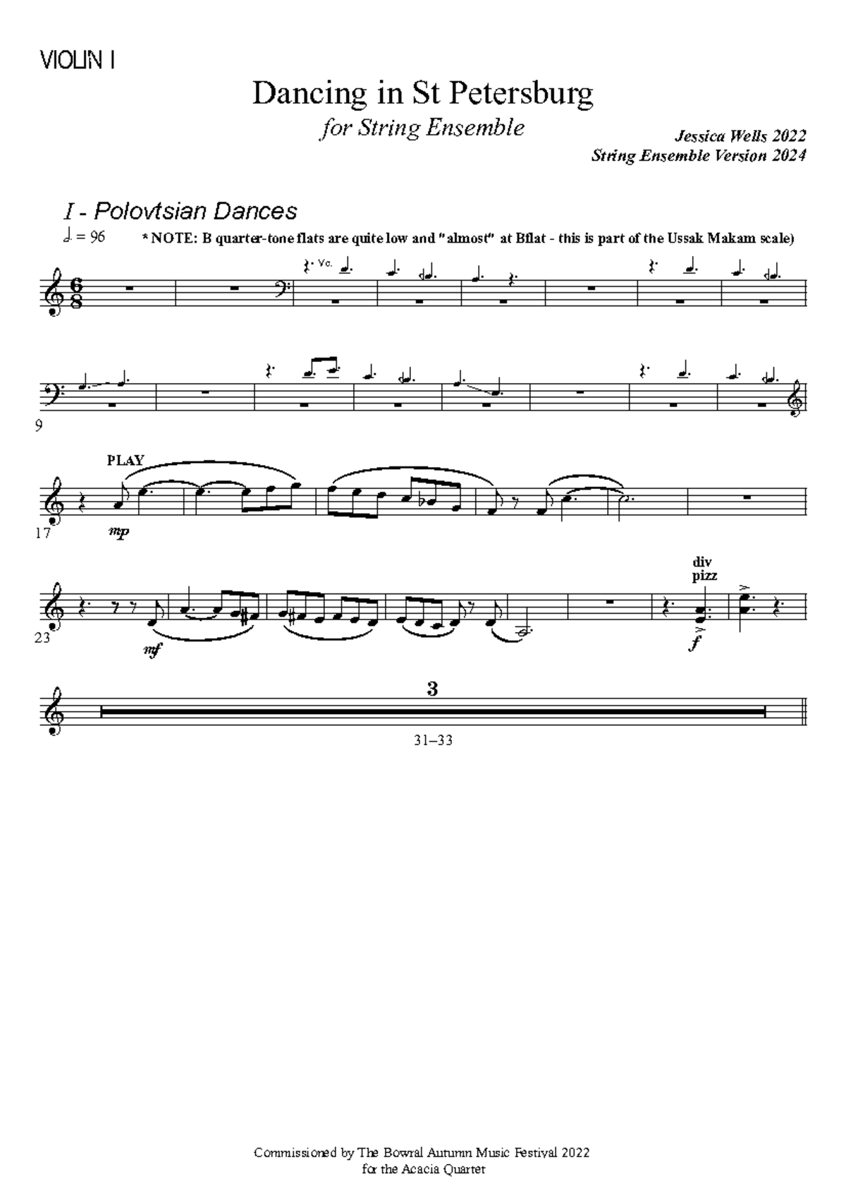 Violin I - Dancing in St Petersburg (String Ensemble Version) - Studocu