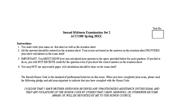 Practice Midterm 2 Solutions Set 2 ACC3200 Fall 2024 - Studocu