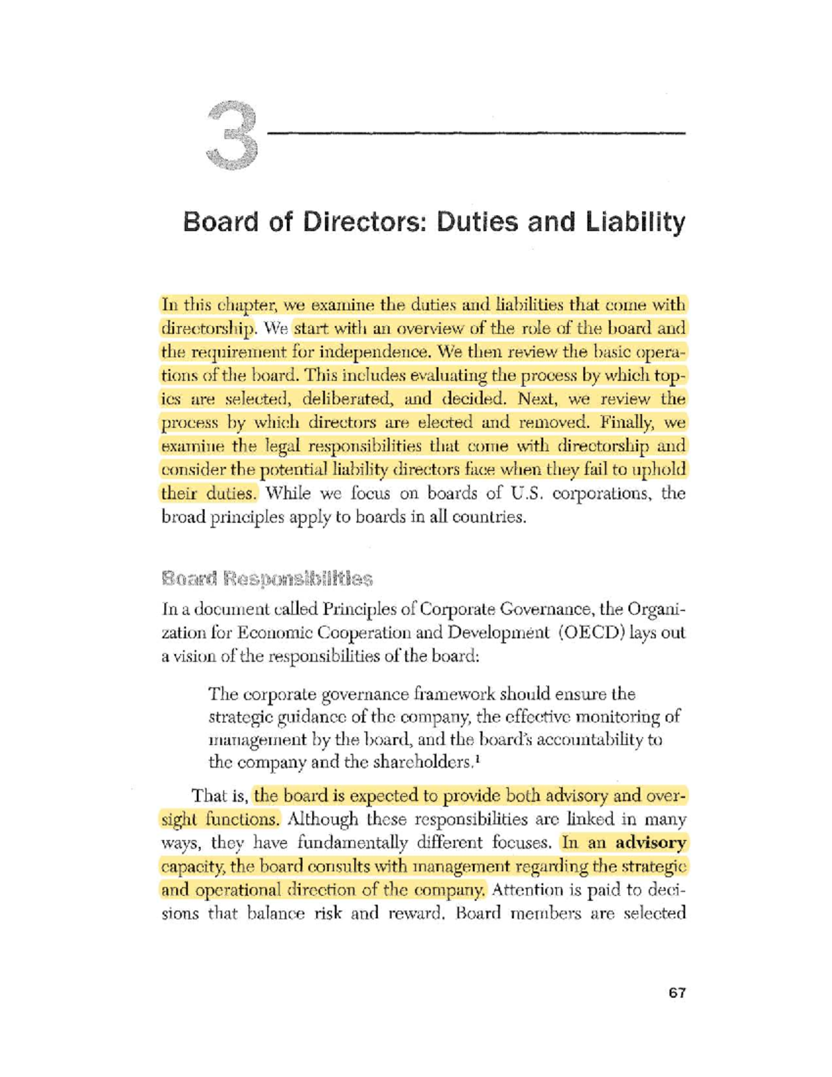 Corporate Governance: Board of Directors' Duties & Liabilities (Chapter ...
