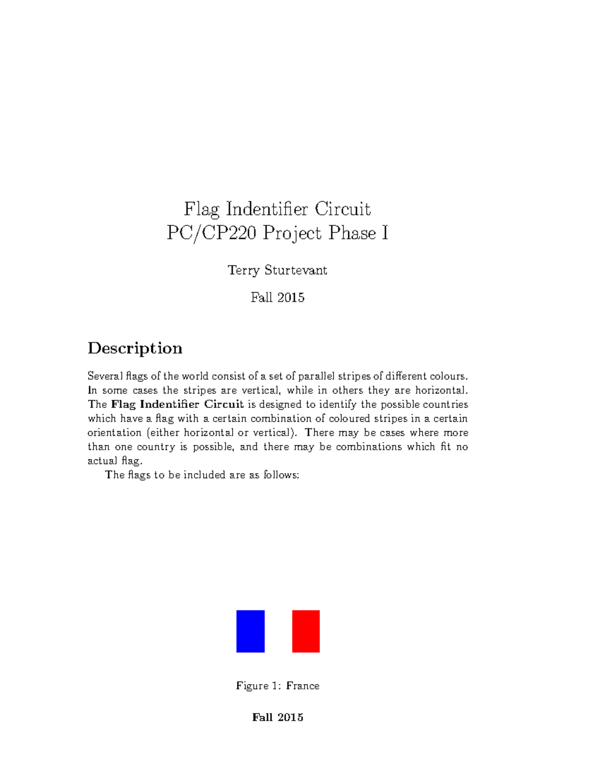 Flag Identifier Circuit Project Phase I - Work Overview - Studocu