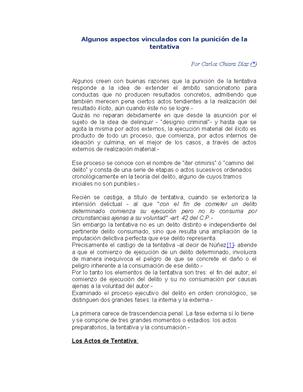 Punicion de la tentativa - Algunos aspectos vinculados con la punición ...