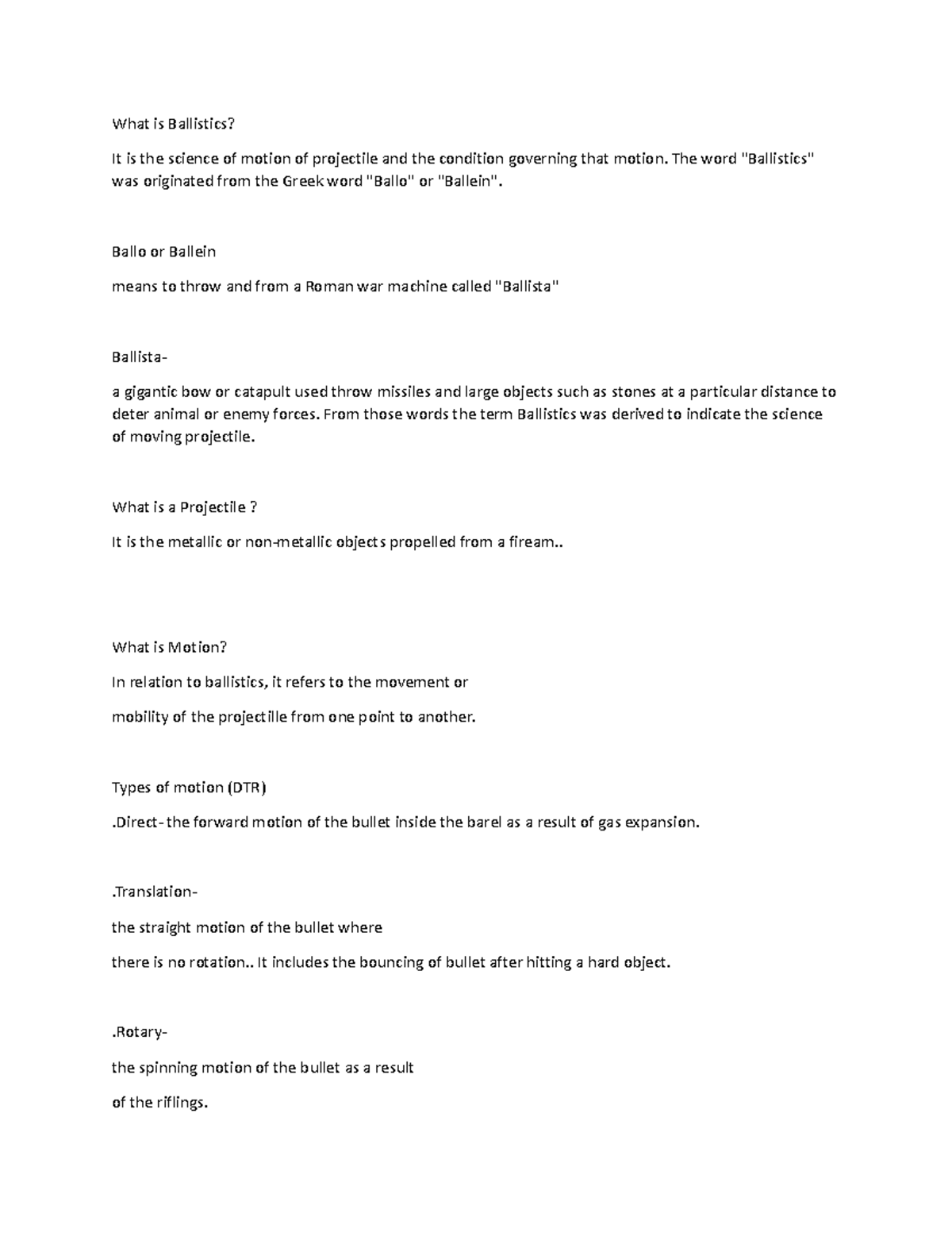 Forensics Ballistics Overview: Definitions & Types Explained - Studocu
