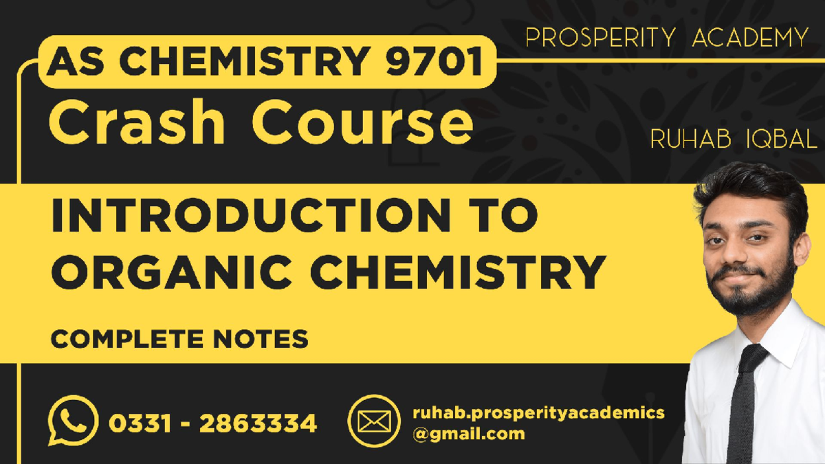 Organic chemistry - PROSPERITY ACADEMY AS CHEMISTRY 9701 Crash Course ...