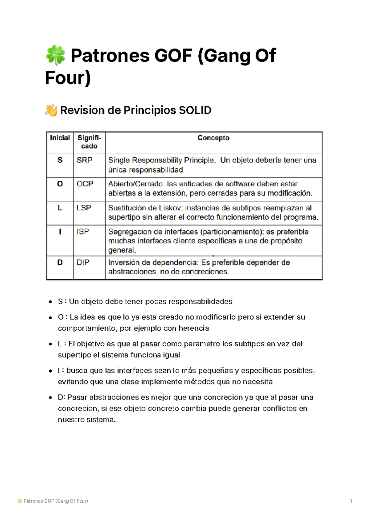 Patrones de Diseño GOF (Gang Of Four) - Resumen y Ejemplos - Studocu