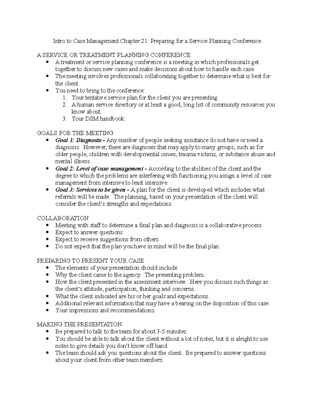 Intro to Case Management: Insights from Chapter 21 on Service Planning ...