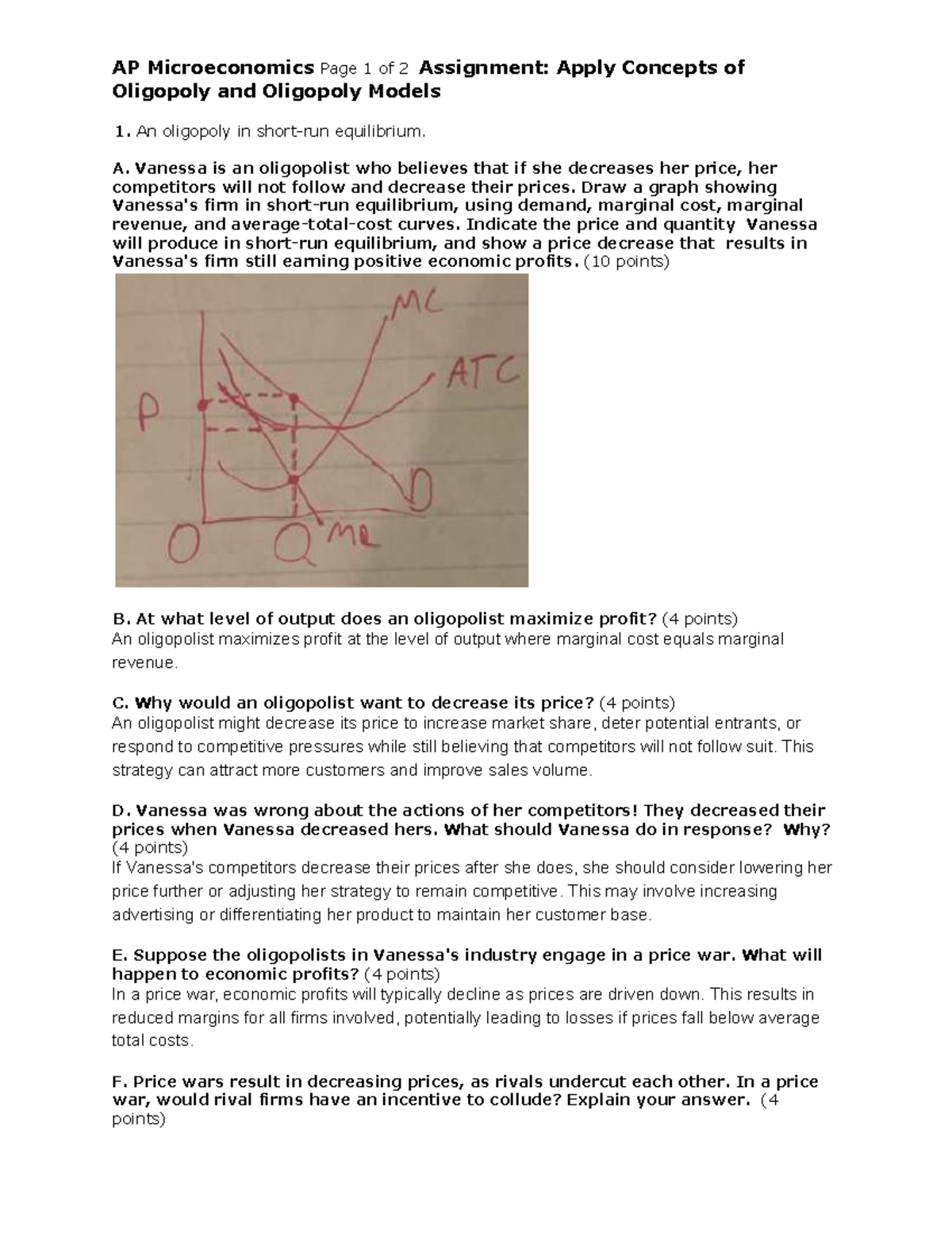 5.3.5 Practice: Apply Oligopoly Concepts & Models in AP Microeconomics ...