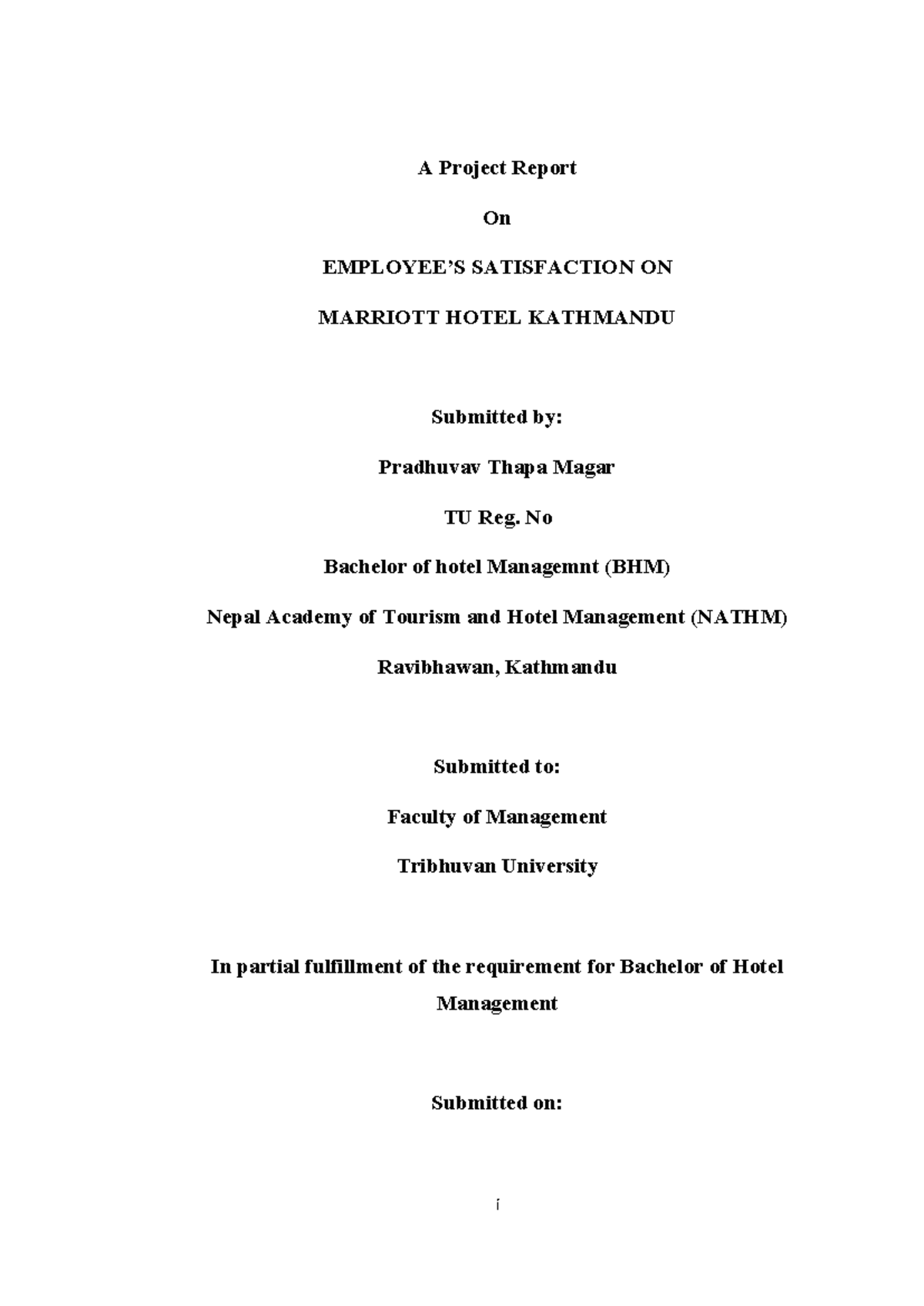 Employee Satisfaction Report: Analysis at Marriott Hotel (BHM) - Studocu