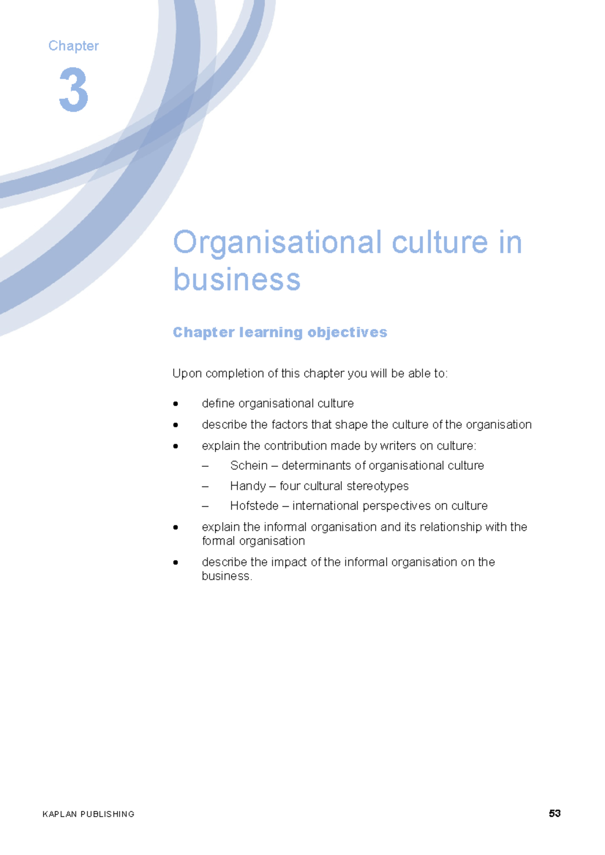 Chapter 3: Organisational Culture in Business - Learning Objectives ...