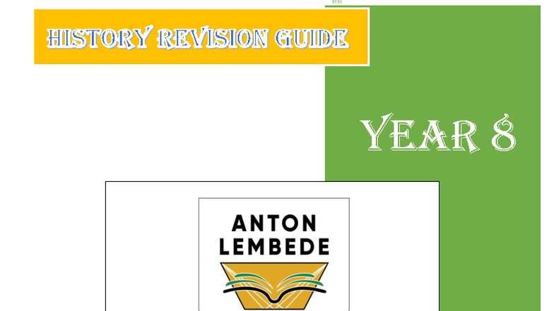 Year 8 History Revision Guide - Key Concepts and Events Analysis - Studocu