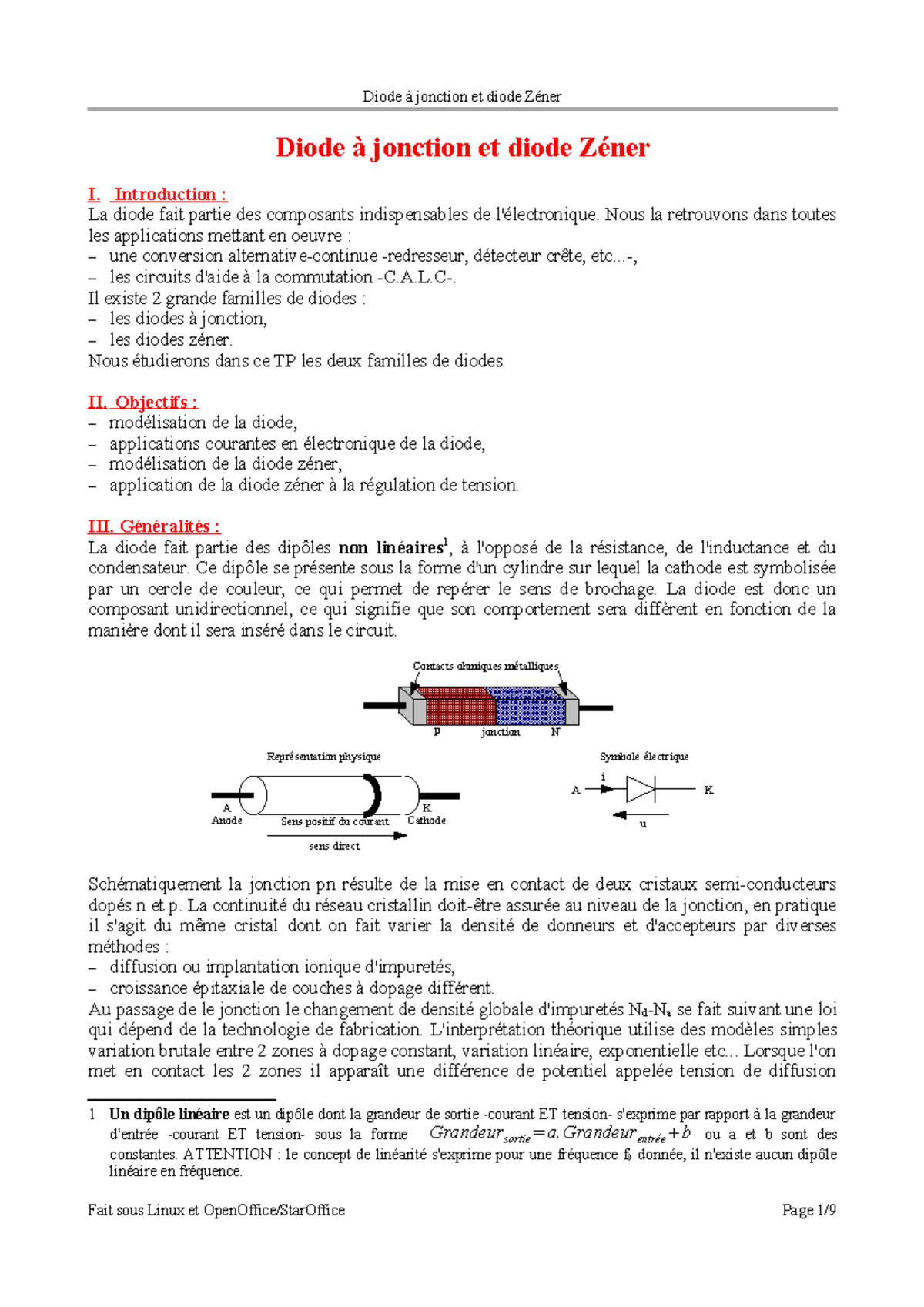 TP - Étude des Diodes à Jonction et Zéner en Électronique Analogique ...