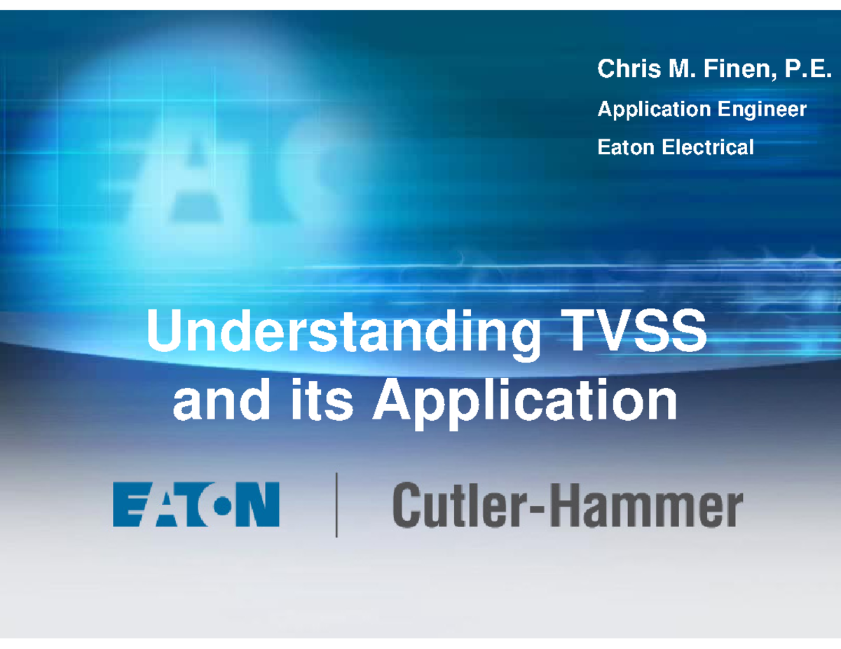 TVSS - Understanding Applications, Features, and Safety Standards - Studocu