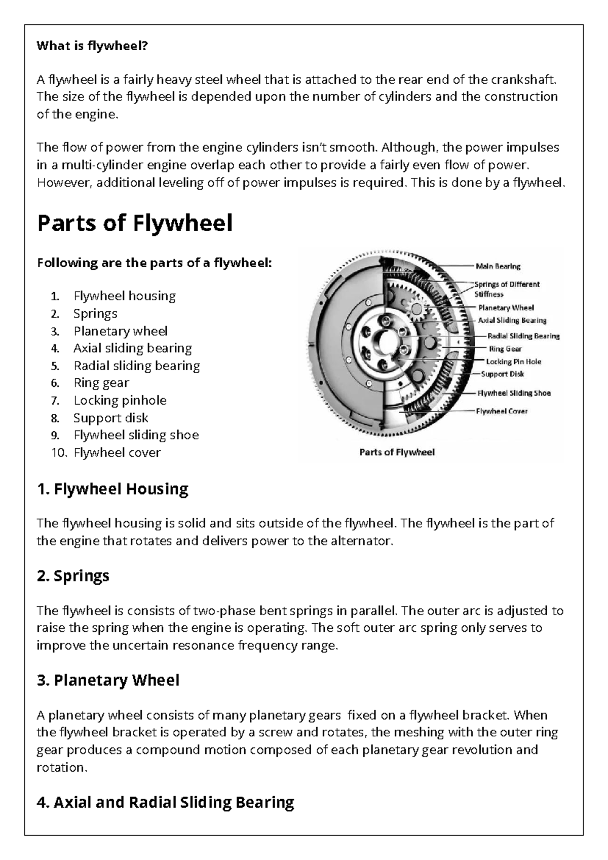 Module 1 - Flywheels - What is flywheel? A flywheel is a fairly heavy ...