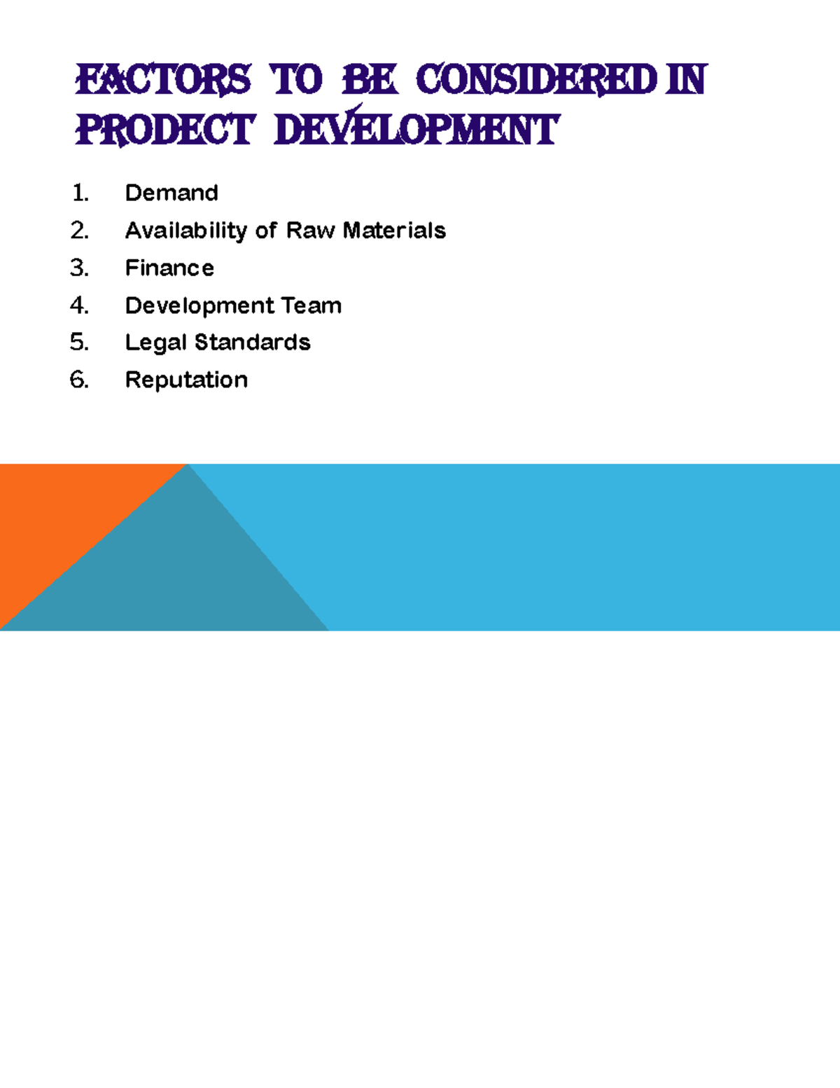 Factors Impacting Product Development & Innovation Strategies - Studocu