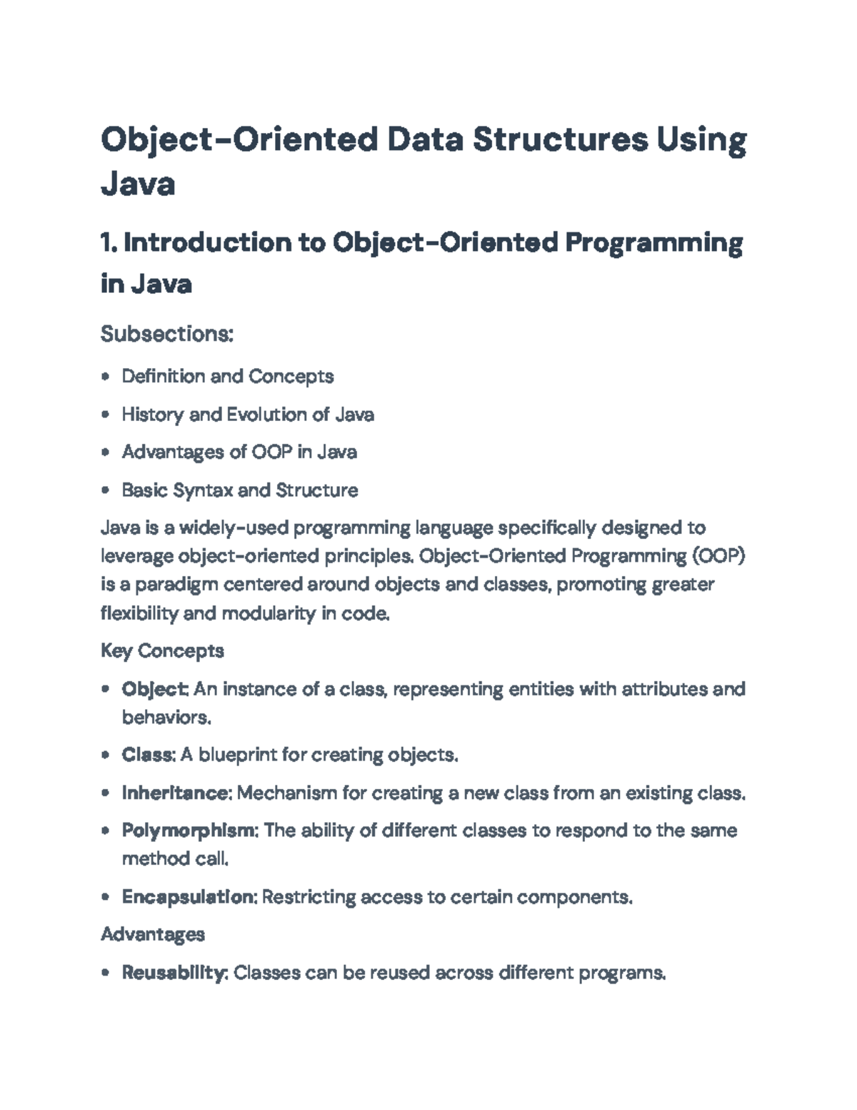 Object-Oriented Data Structures & Algorithms in Java: A Study Guide - Studocu