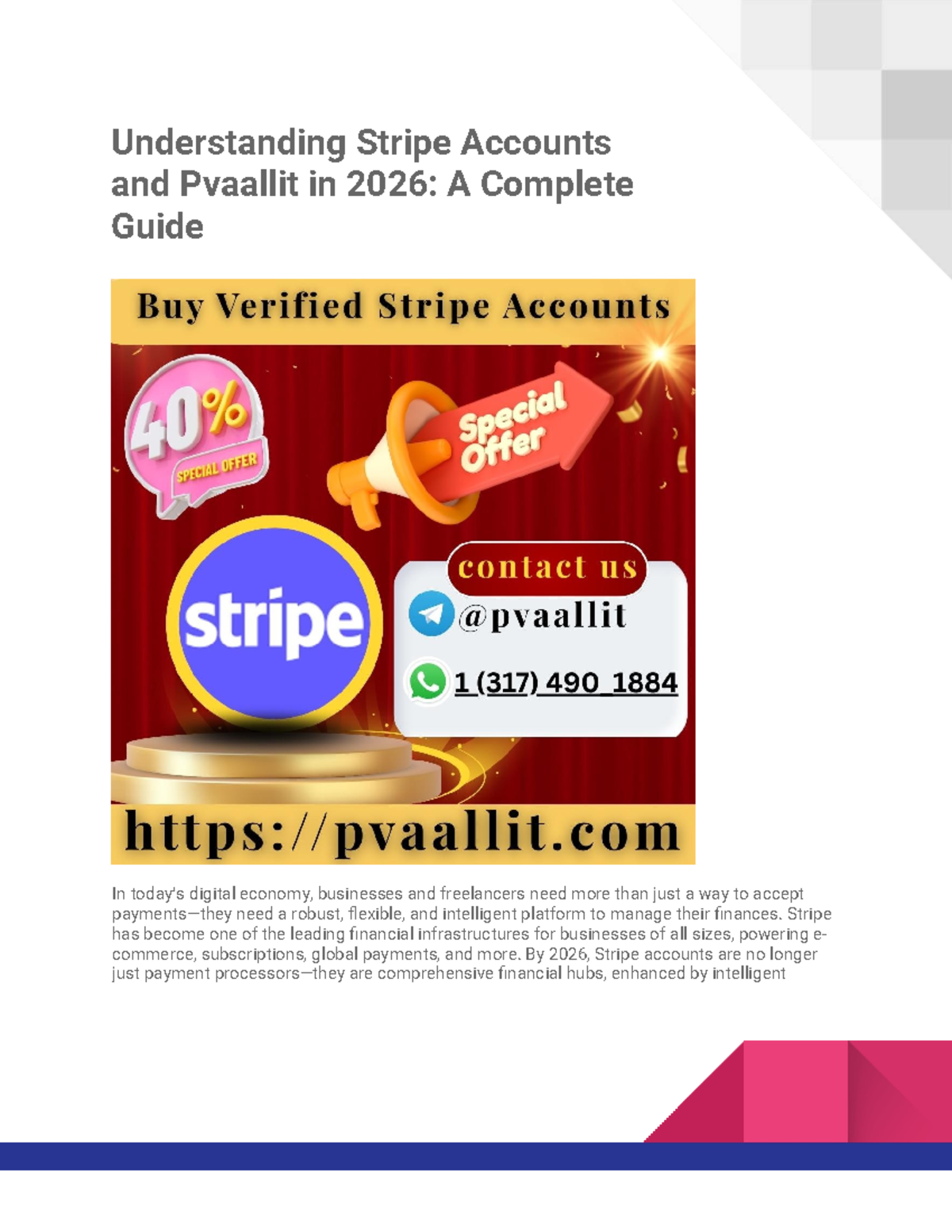 Cost-Effective Strategies for Purchasing Verified Stripe Accounts - Studocu
