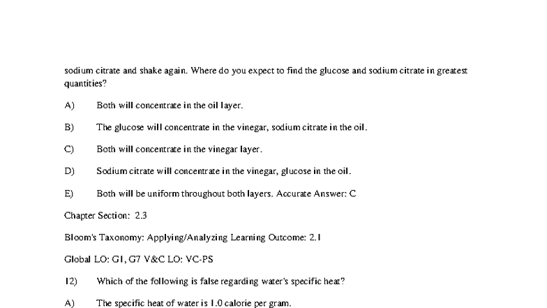 Test Bank for Becker's World of the Cell 10th Ed: Chapter Insights ...