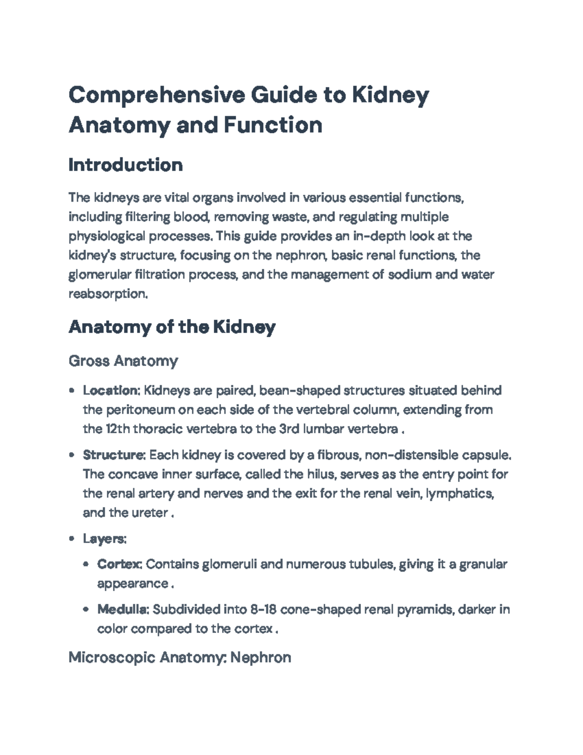 Comprehensive Guide to Kidney Anatomy and Function: Overview and Details - Comprehensive Guide ...