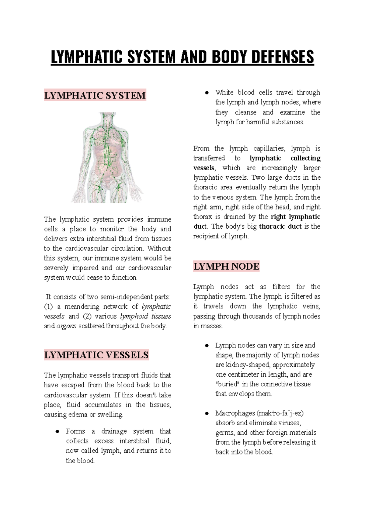 Lymphatic System AND BODY Defenses Group 12 (Ofilian, Ocampo ...