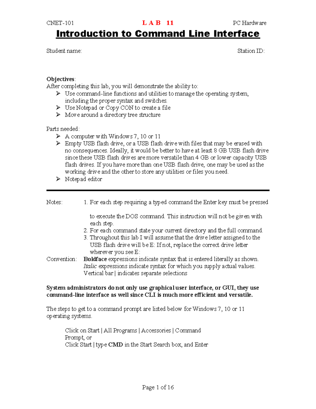 LAB 11 - Intro to CLI - enjoy - Introduction to Command Line Interface ...