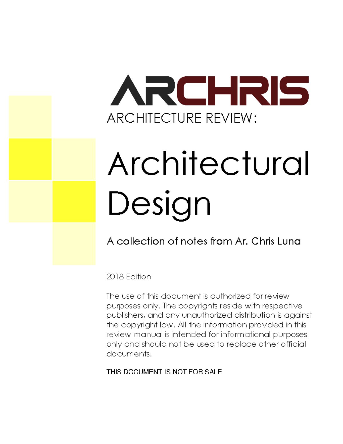 ARCH 101: Architectural Design Review Notes - 2018 Edition - Studocu