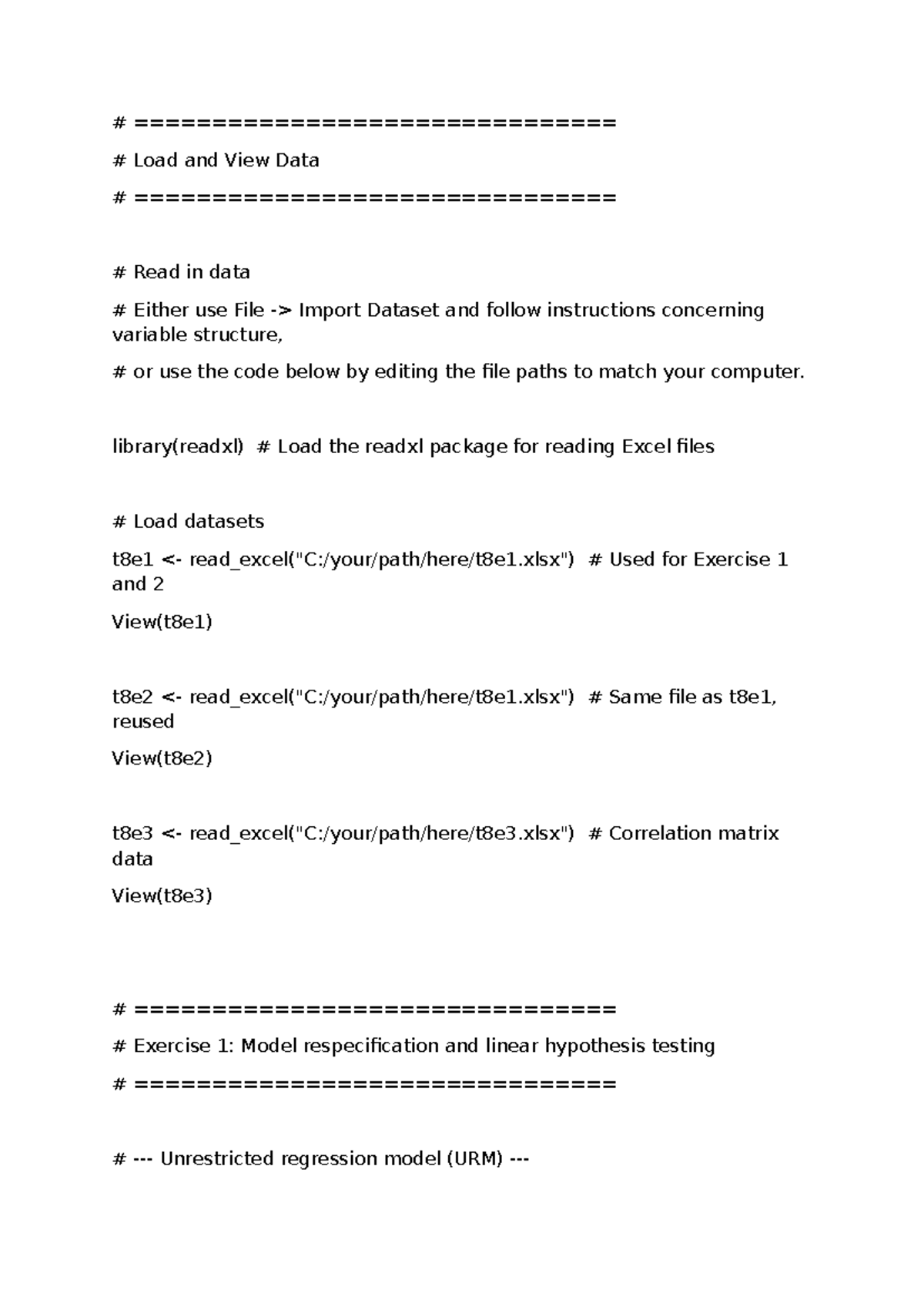 T8 - Data Loading and Linear Hypothesis Testing Script - Studocu
