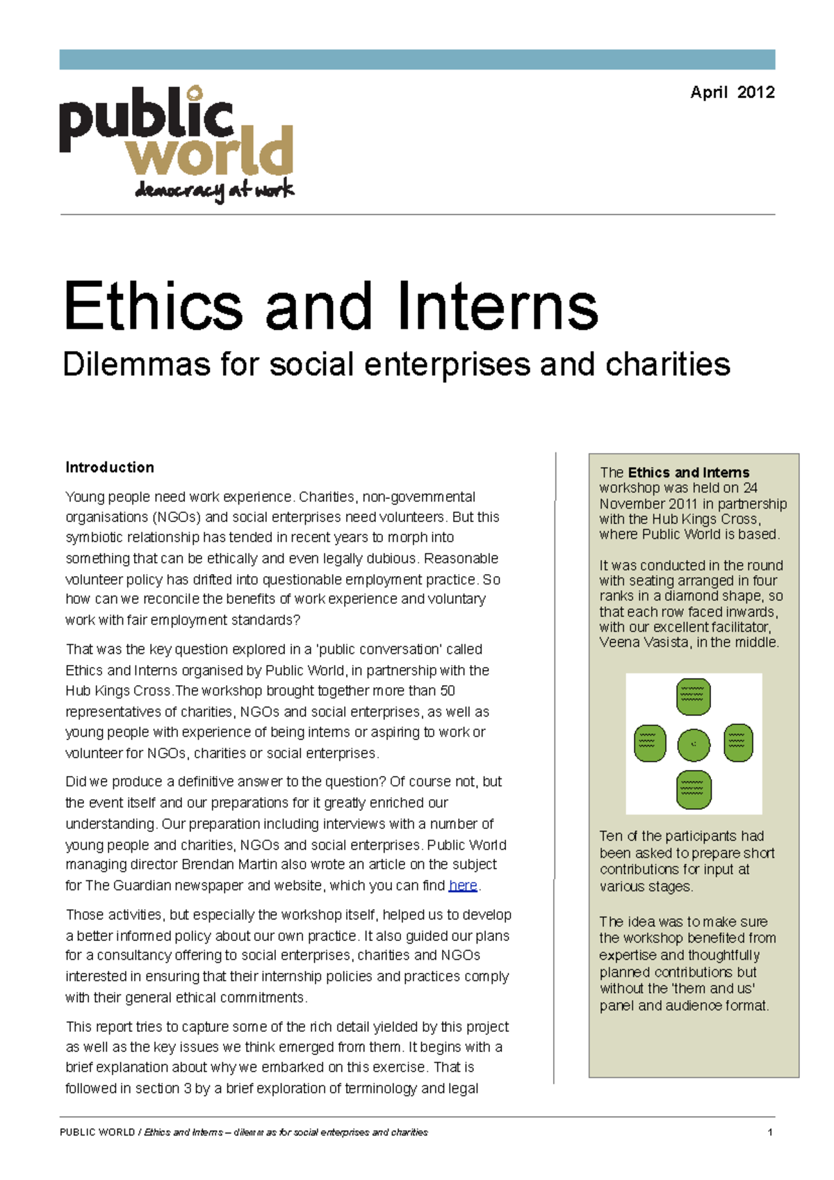 Ethics and Interns: Dilemmas for Social Enterprises and Charities (PUBW ...