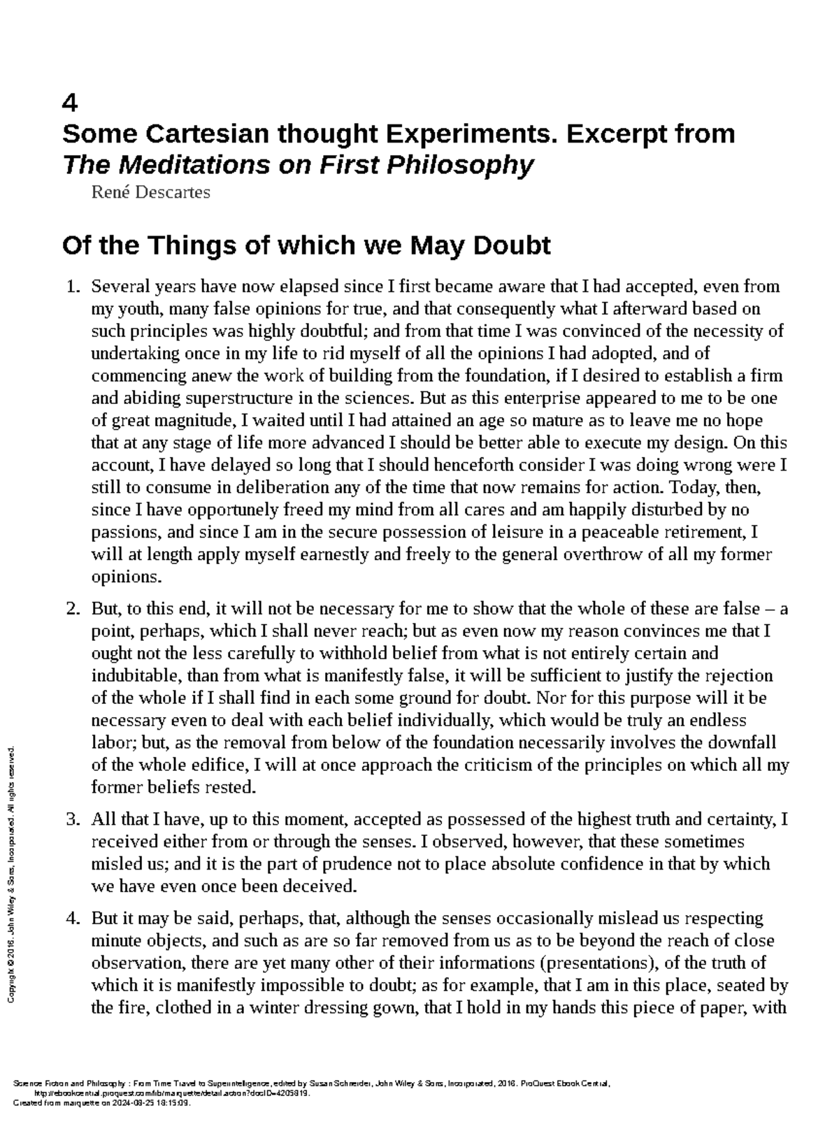 Final Exam Review: Science Fiction and Philosophy (PHIL 101) - 4 Some ...